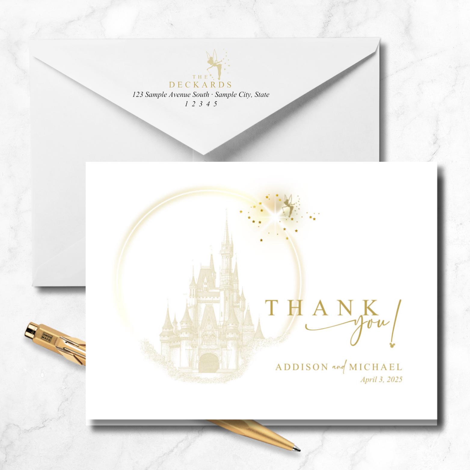 Disney Wedding Thank You Cards, Disney Wedding, Disney Theme Cards ...