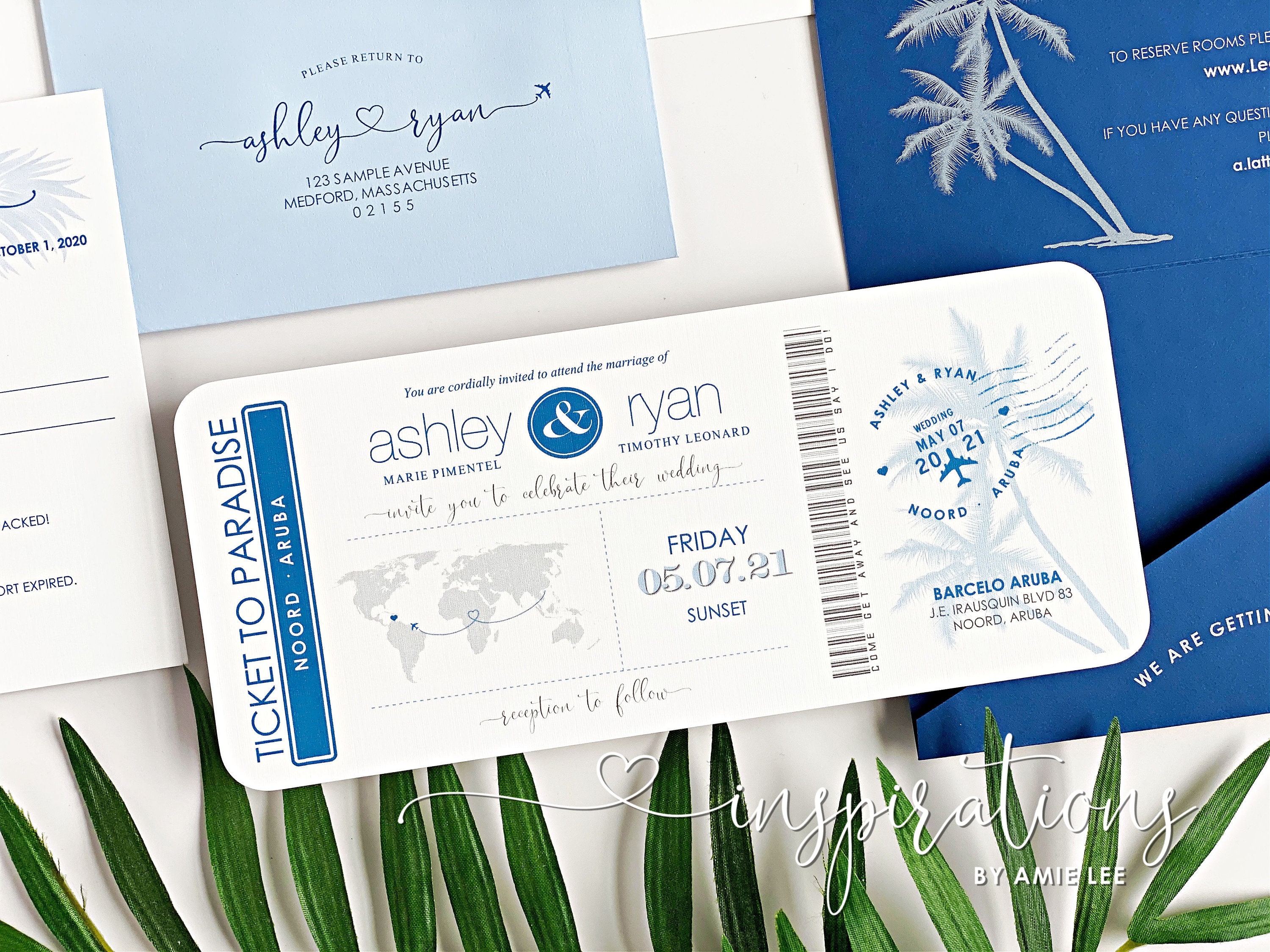 Boarding Pass Wedding Invitations Destination Wedding | Etsy