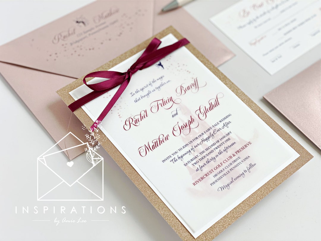 Formal Disney Wedding Invitations Elegant Disney Wedding - Etsy