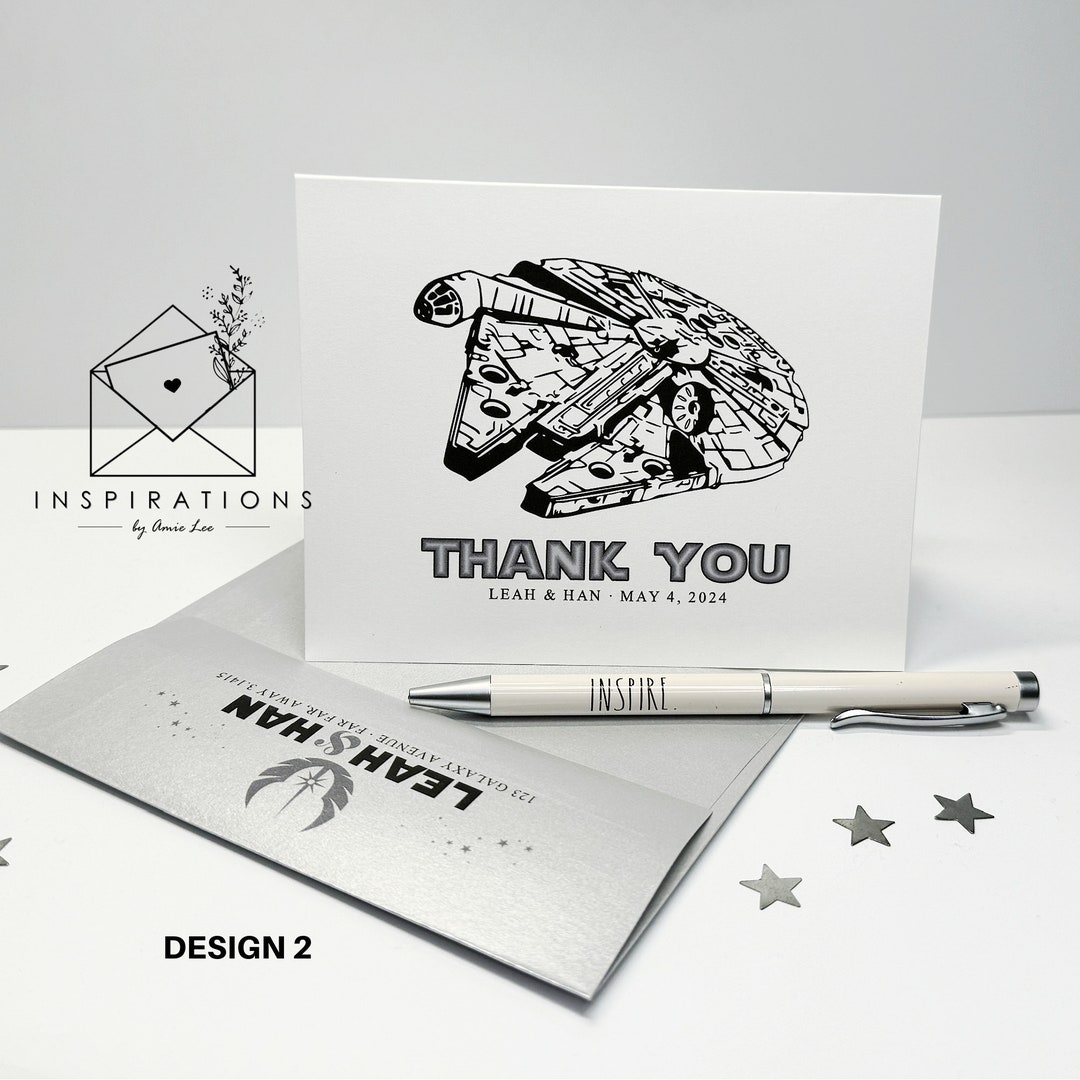 Star Wars Themed Thank You Cards, Star Wars Wedding Ideas, Jedi Wedding ...