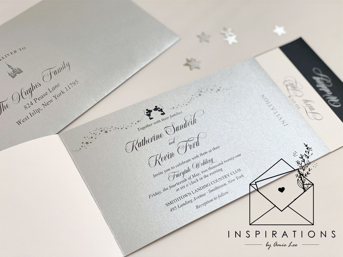 Classy Disney Wedding Elegant Disney Wedding Invitations - Etsy