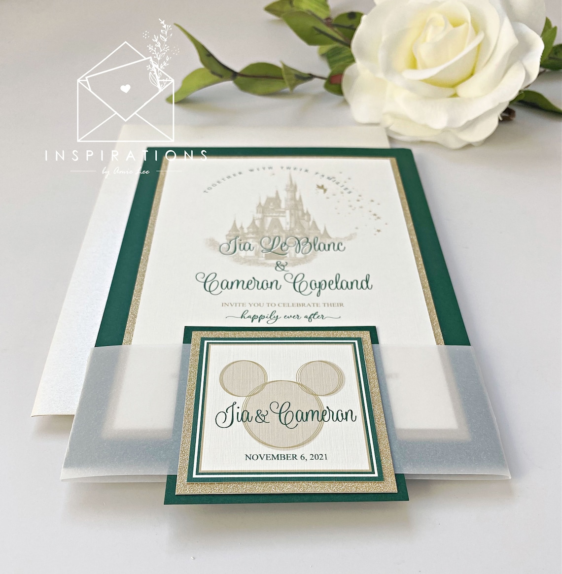 Elegant Disney Wedding Invitations Disneyland Disney World - Etsy