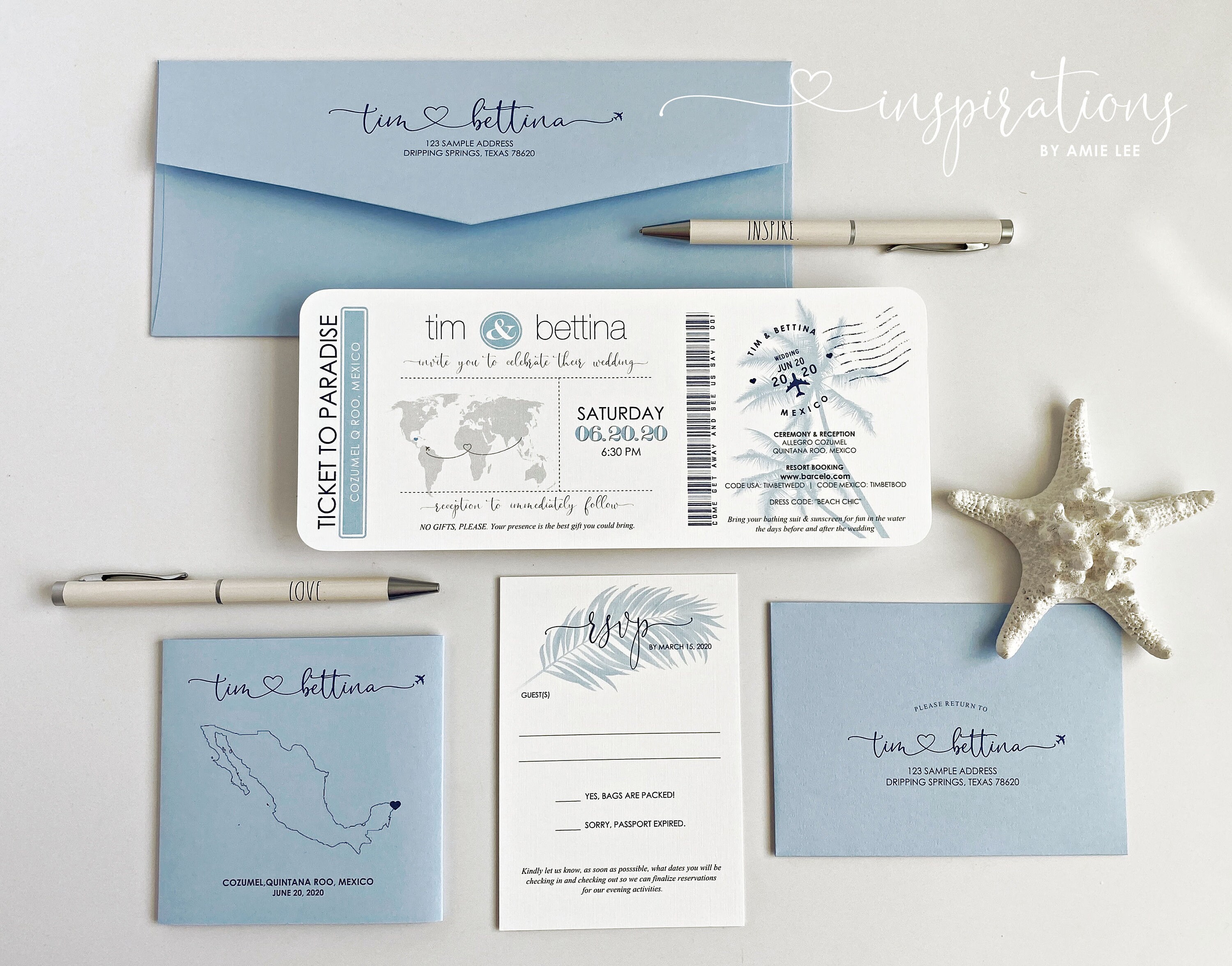 Boarding Pass Wedding Invitations, Destination Wedding Invitations ...