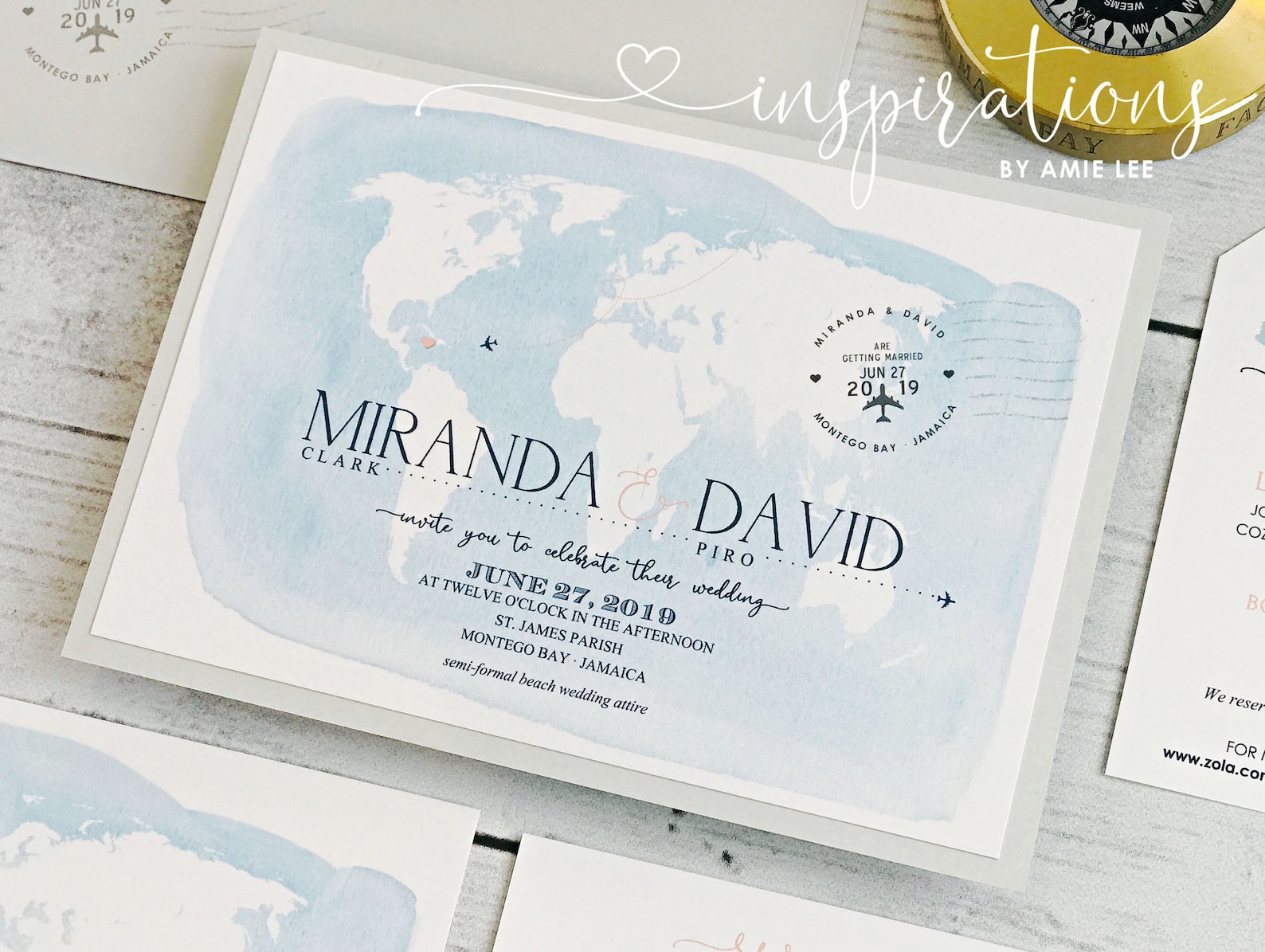 Travel Map Wedding Invitations World Map Invitations Travel | Etsy