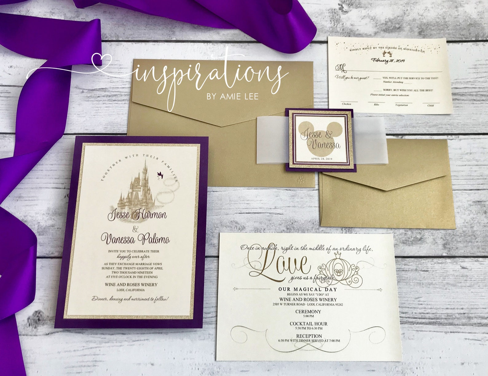 Elegant Disney Wedding Invitations Disney Fairy Tale - Etsy