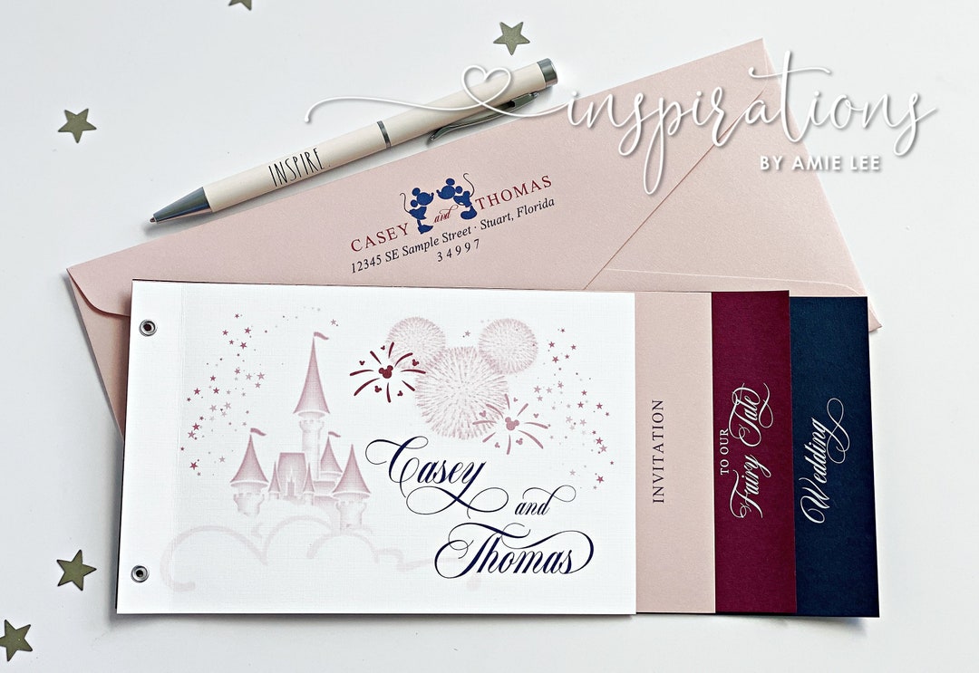 Elegant Disney Wedding Invitations, Fairy Tale Wedding, Disney Ticket ...