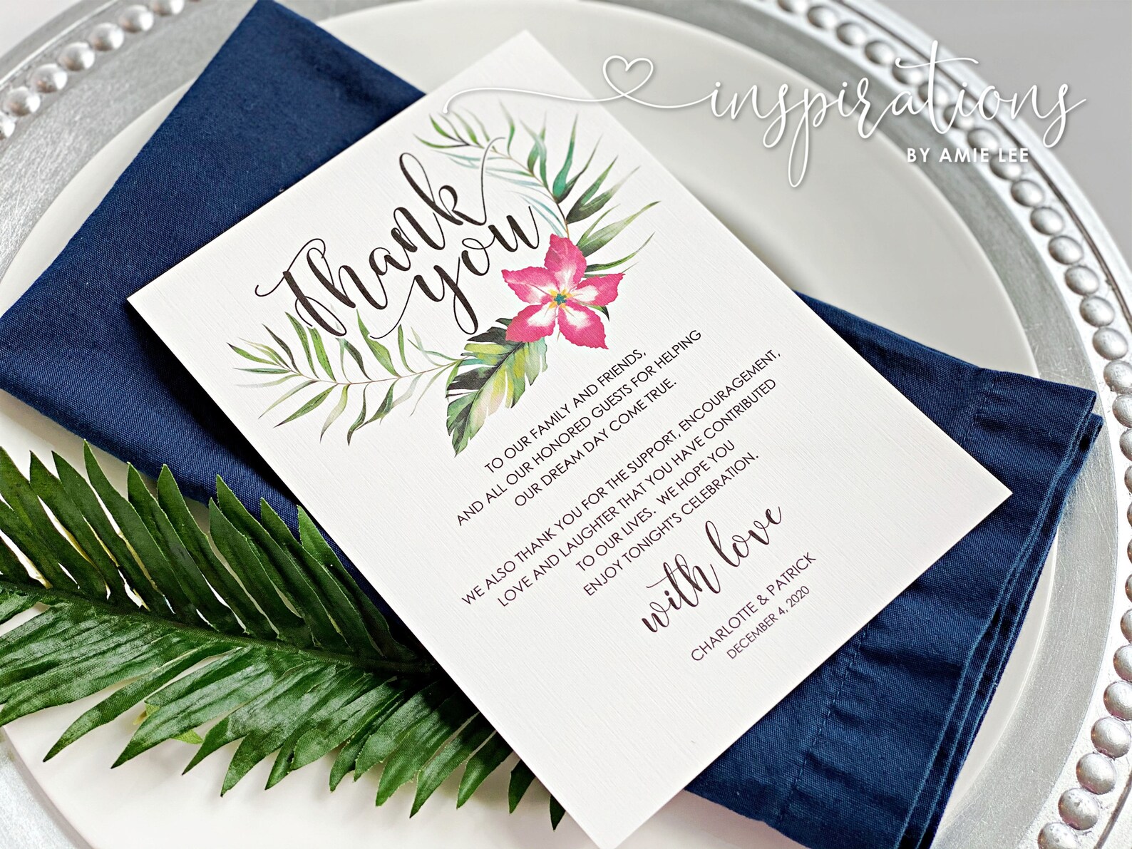 Wedding Reception Table Notes Wedding Thank You Note to | Etsy