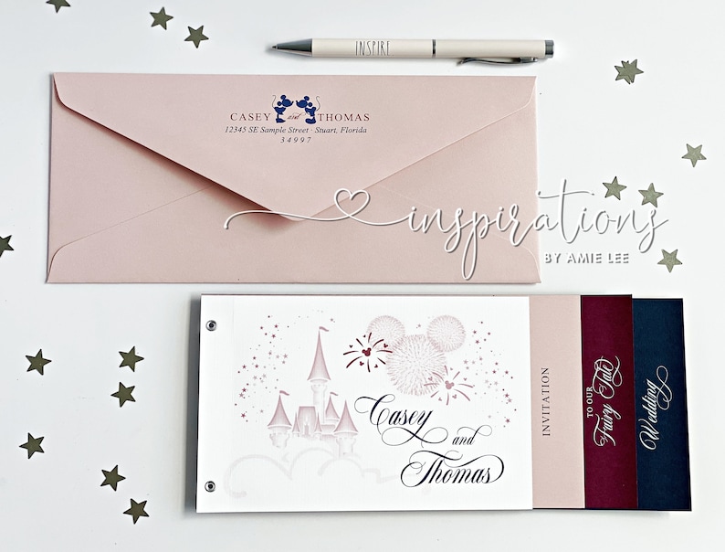Elegant Disney Wedding Invitations, Fairy Tale Wedding, Disney Ticket ...