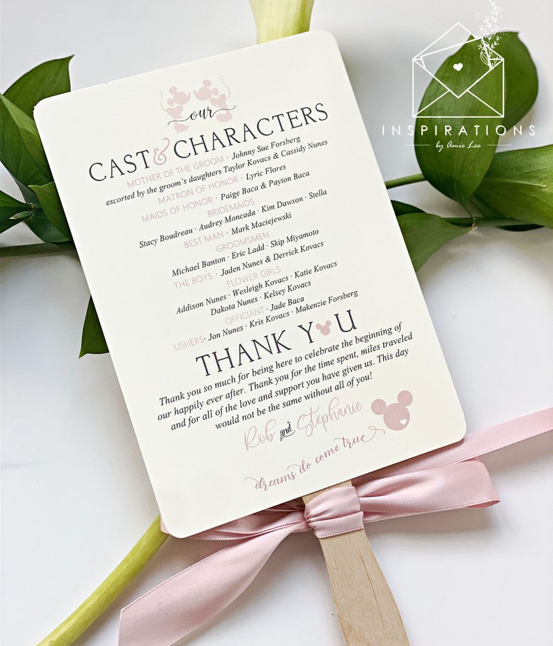 Disney Wedding Programs, Disney Ceremony Program Fans, Fairy Tale ...