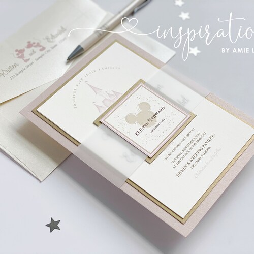 Elegant Disney Wedding Invitations Fairy Tale Wedding Disney - Etsy