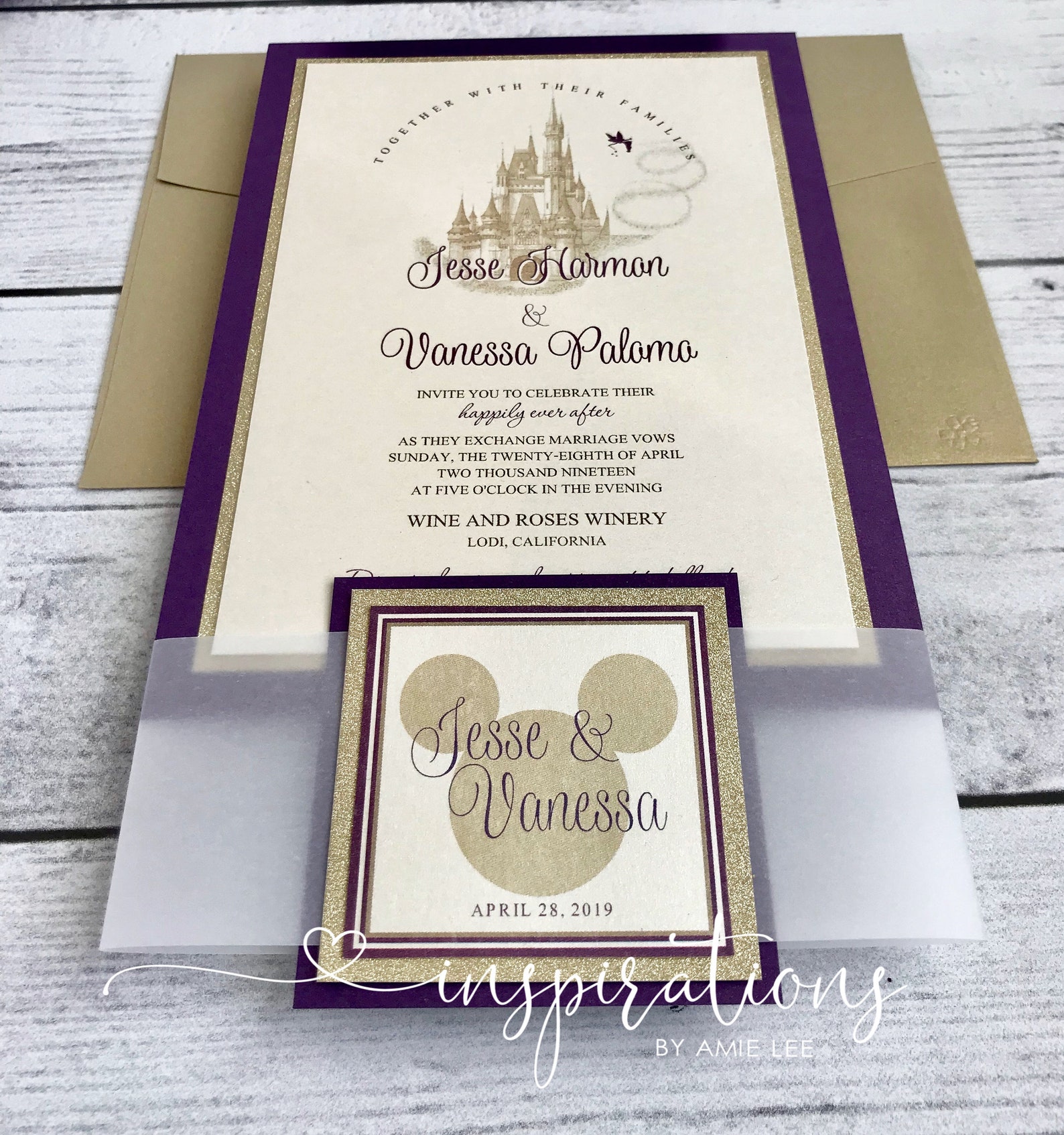 Elegant Disney Wedding Invitations Disney Fairy Tale - Etsy