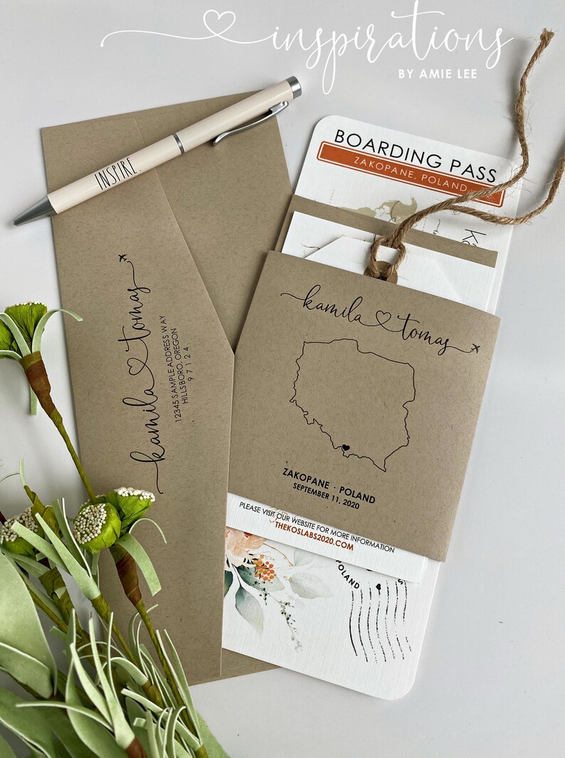 Boarding Pass Wedding Invitations Destination Wedding | Etsy