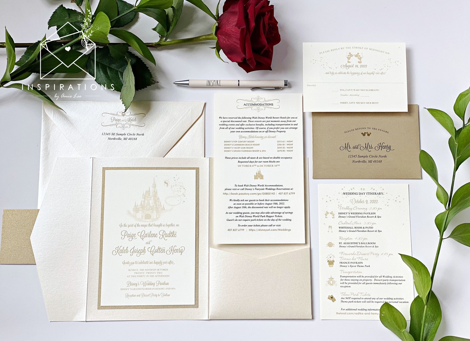 Elegant Disney Wedding Invitations, Fairy Tale Wedding, Disney Wedding ...