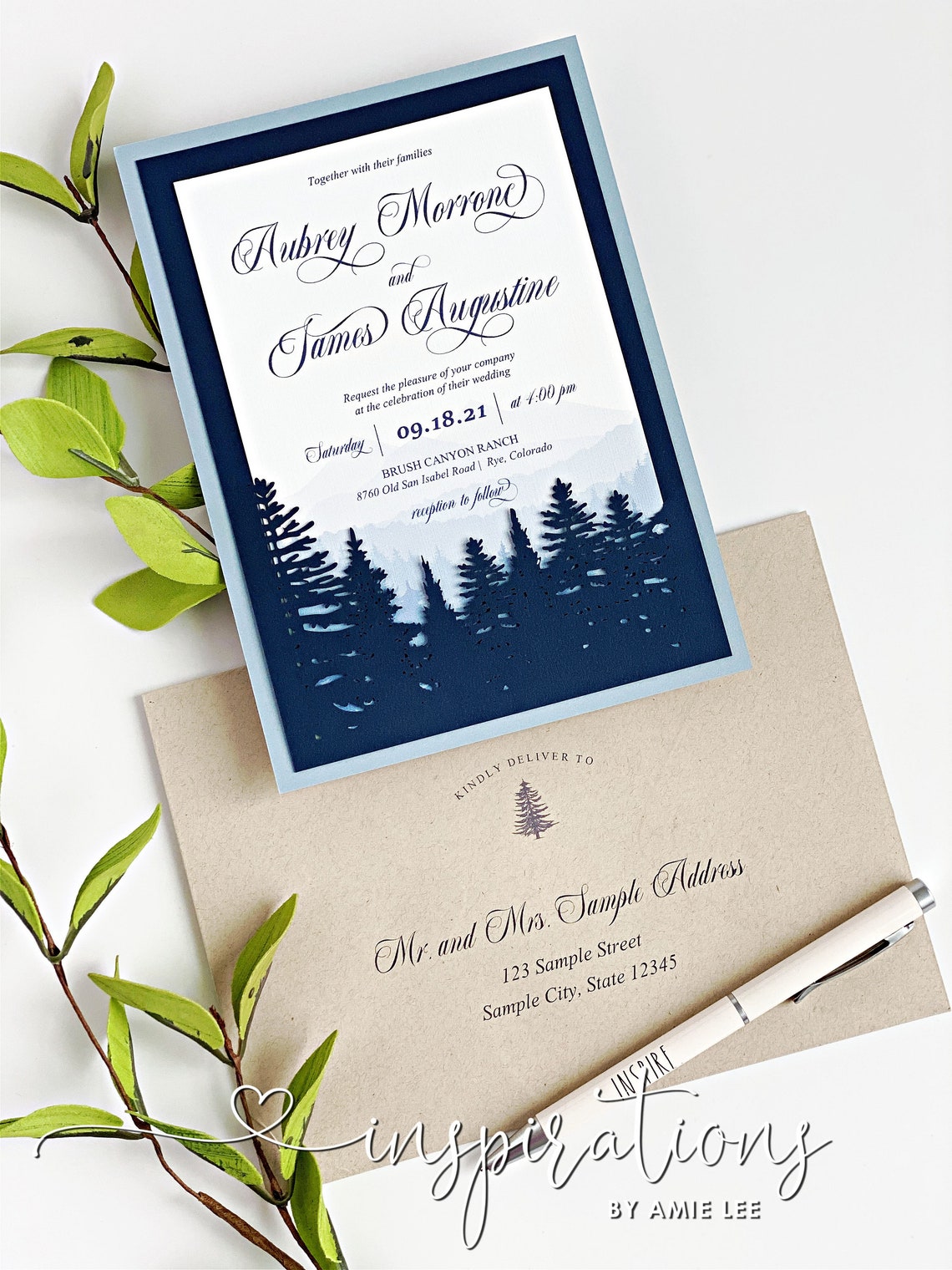 Rustic Forest Wedding Invitations: Elegant Woods Design - Etsy
