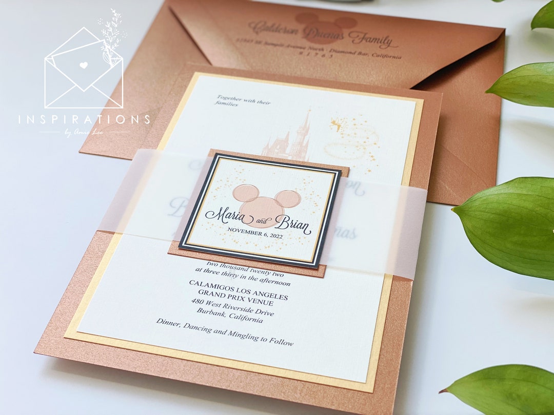 Elegant Disney Wedding Invitations, Fairy Tale Wedding, Disneyland ...