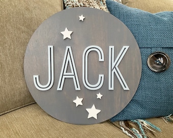 Moon and Stars Name Sign Moon and Stars Nursery Sign Moon - Etsy