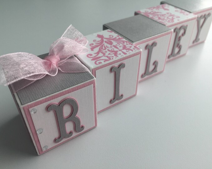Custom Baby Name Blocks Baby Gift Baby Shower Newborn Nursery Decor ...