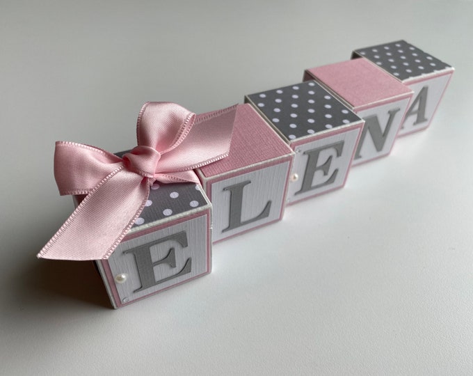 Baby Name Blocks Girl Baby Shower Gift Newborn Nursery Photography ...