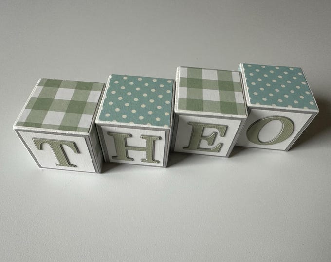 Custom Baby Name Blocks Baby Gift Baby Shower Newborn Nursery ...