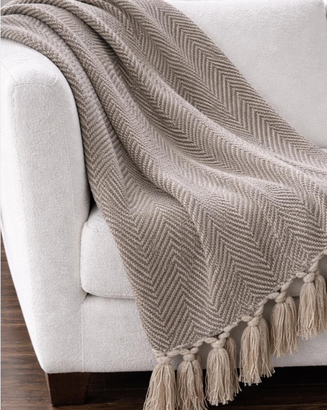 100% Cotton Neutral Tones Nordic Throw - Minimal Style Blanket | Sofa ...