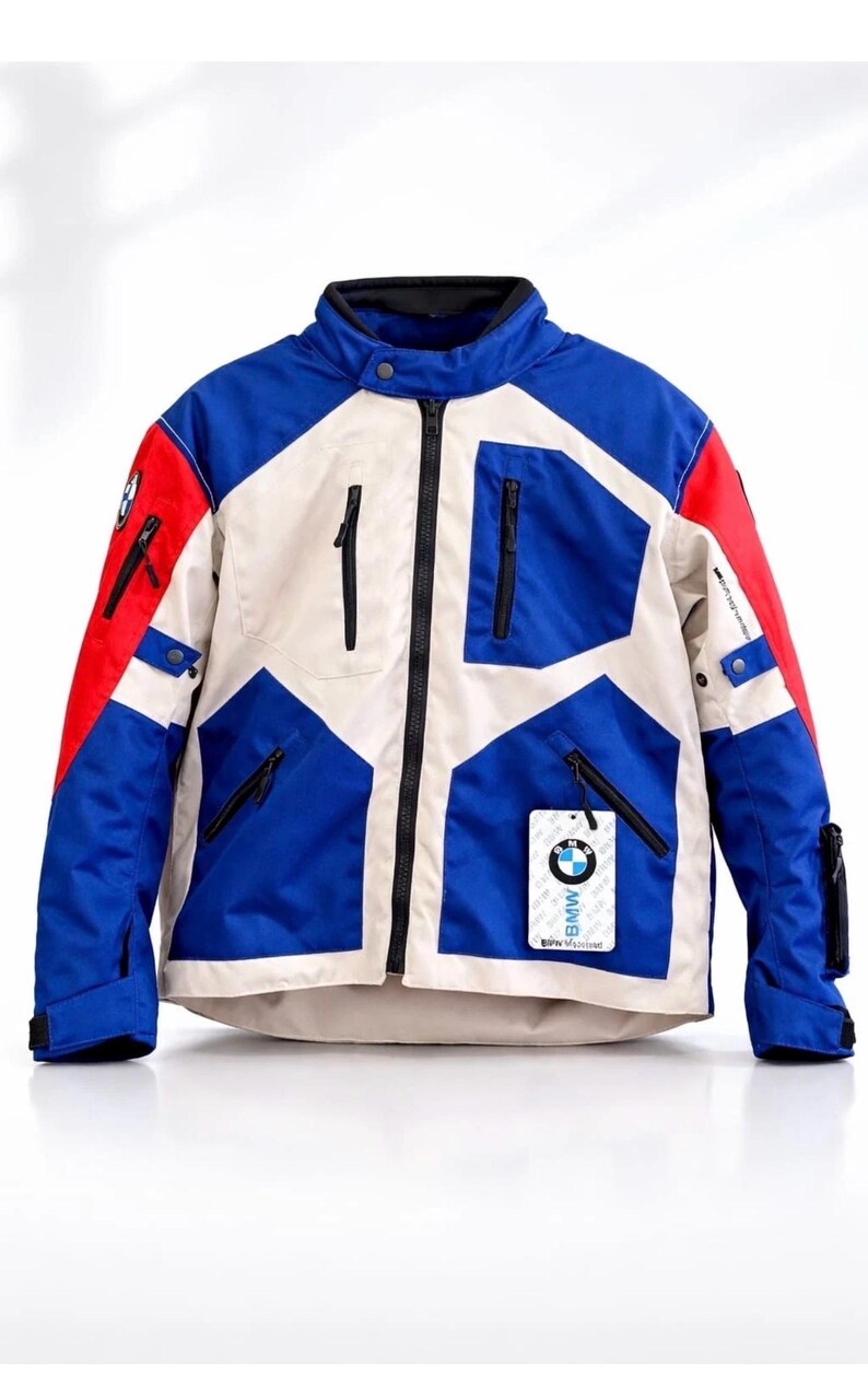 Men's Blue Adventure Motorcycle Jacket, Heavy Duty Touring Riding Gear ...