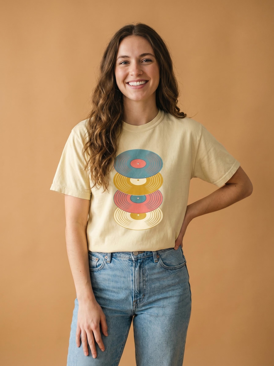 Riso Vinyl Records Shirt | Vintage Music Lover Tee | Indie Risograph ...