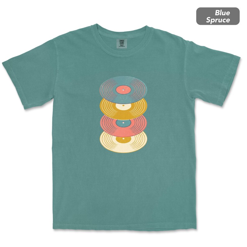Riso Vinyl Records Shirt | Vintage Music Lover Tee | Indie Risograph ...