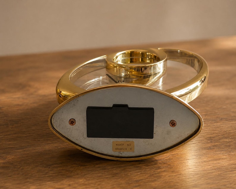 Gold Citizen Space Age Desk Clock, Transparent Sculptural Design ...