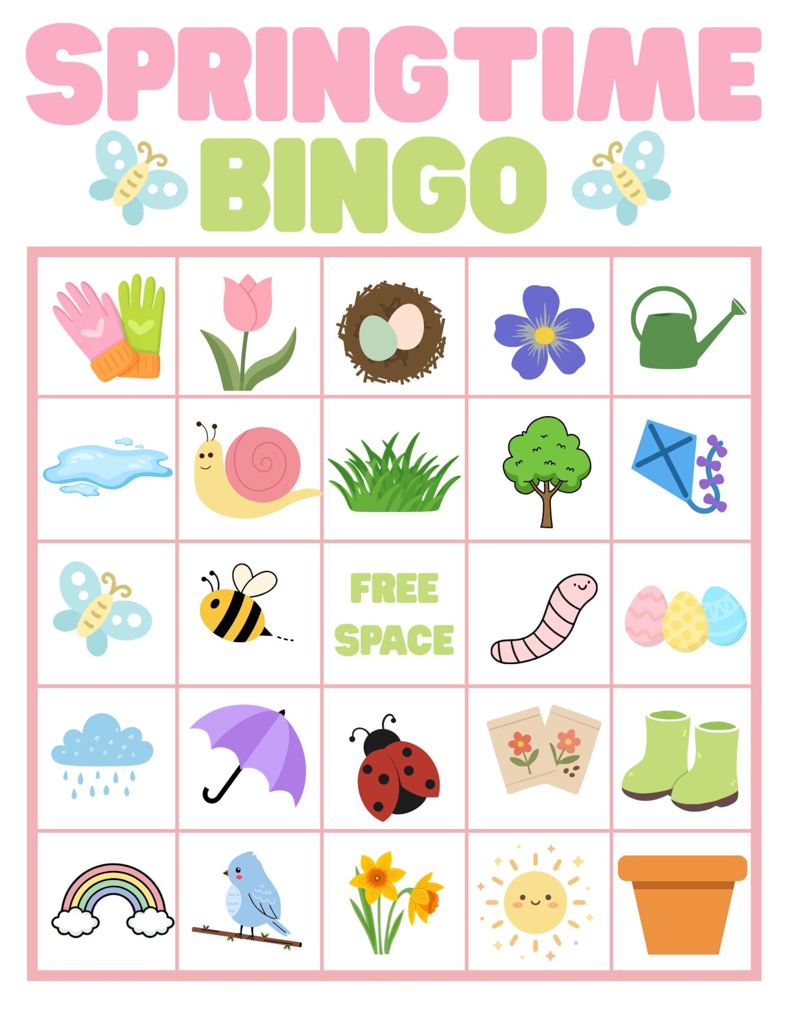 Spring Bingo Game: 30 Unique Cards, Printable Party Activity (instant ...