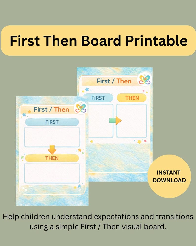 First Then Board Printable | Autism Visual Schedule | ABA First Then ...