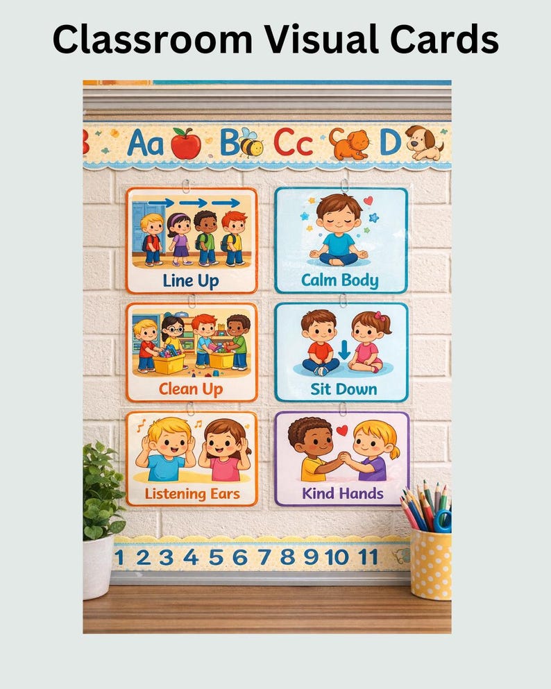 Classroom Visual Cards Printable | Behavior Visual Supports | Autism ...