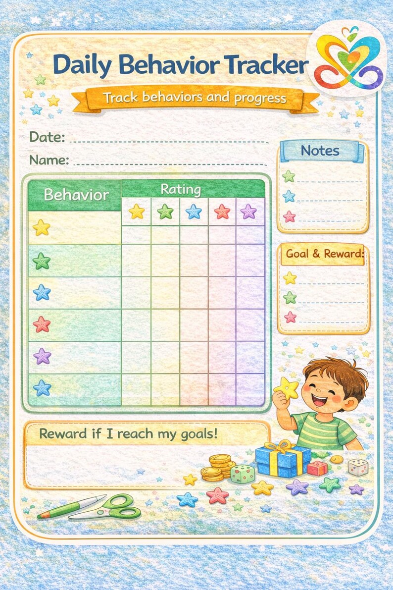 Behavior Tracker Bundle | Daily, Weekly, ABC Charts (digital Download ...