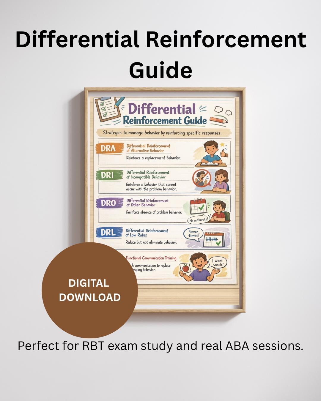 Differential Reinforcement Guide | Dra Dro Dry Dri FCT Cheat Sheet ...