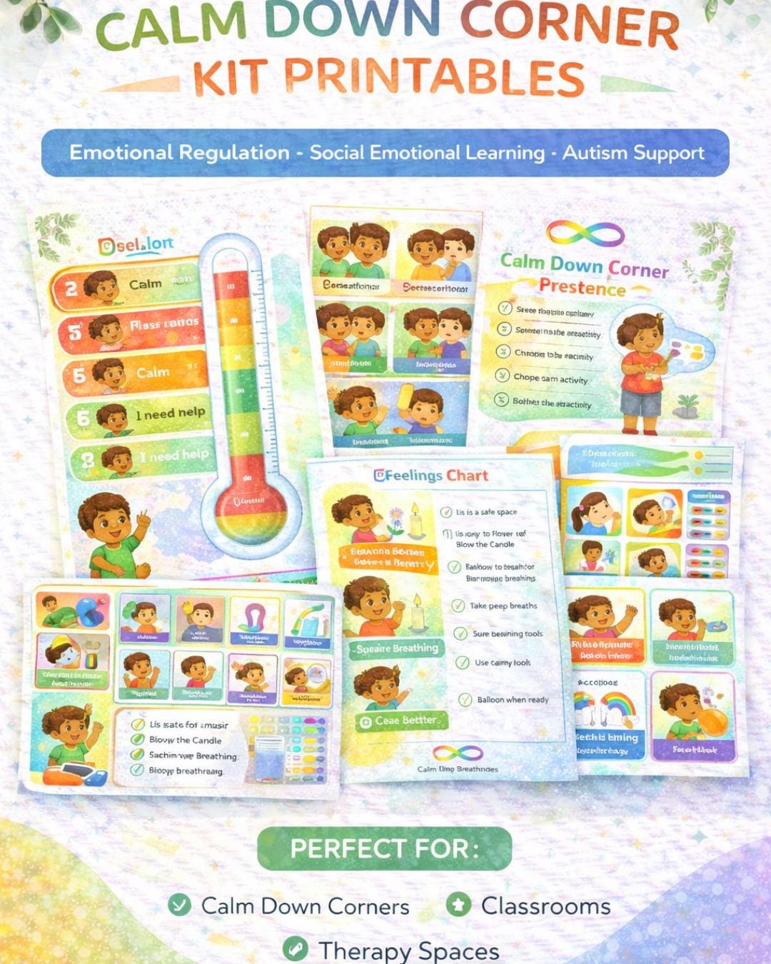 Calm Down Corner Kit Printables | Emotional Regulation Visual Supports ...
