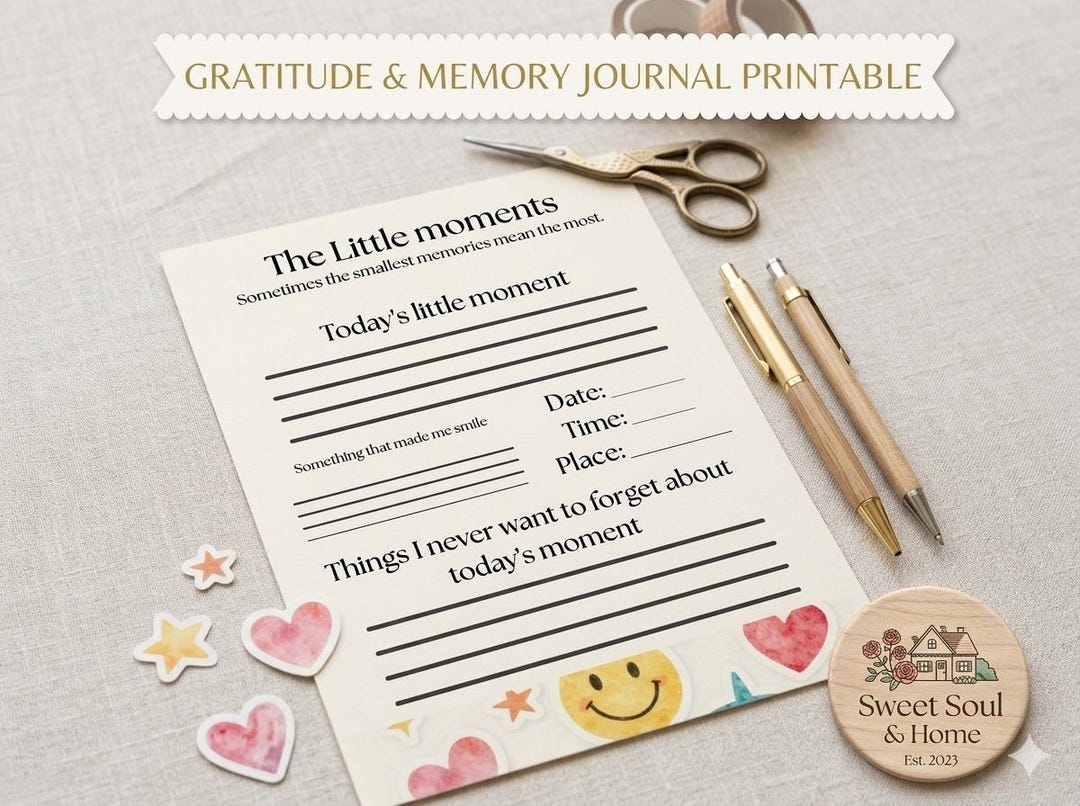 The Little Moments Printable | Gratitude Journal PDF | Mindful Living ...