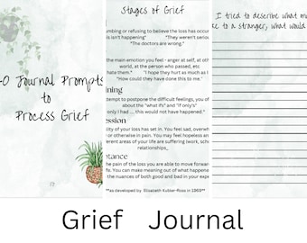 Grief Journal Printable Bereavement Therapy Grief and Loss Memory ...