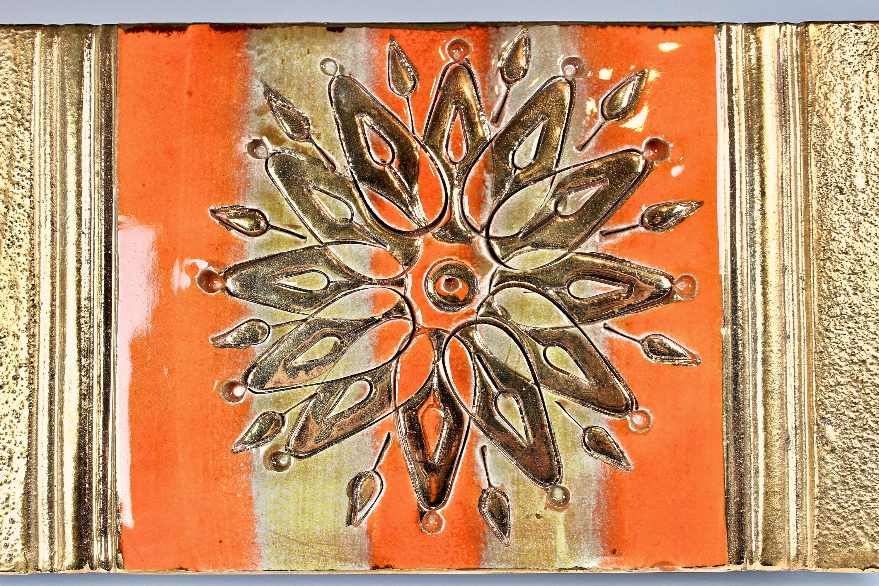 1960's Bitossi Trinket Box in Orange and Gold by Aldo Londi for ...