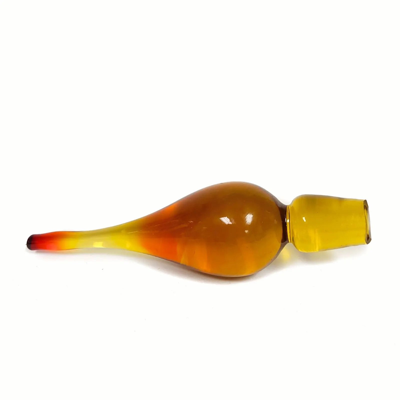 1960's Amberina Crackle Glass Decanter & Stopper, Hand Blown by Rainbow ...