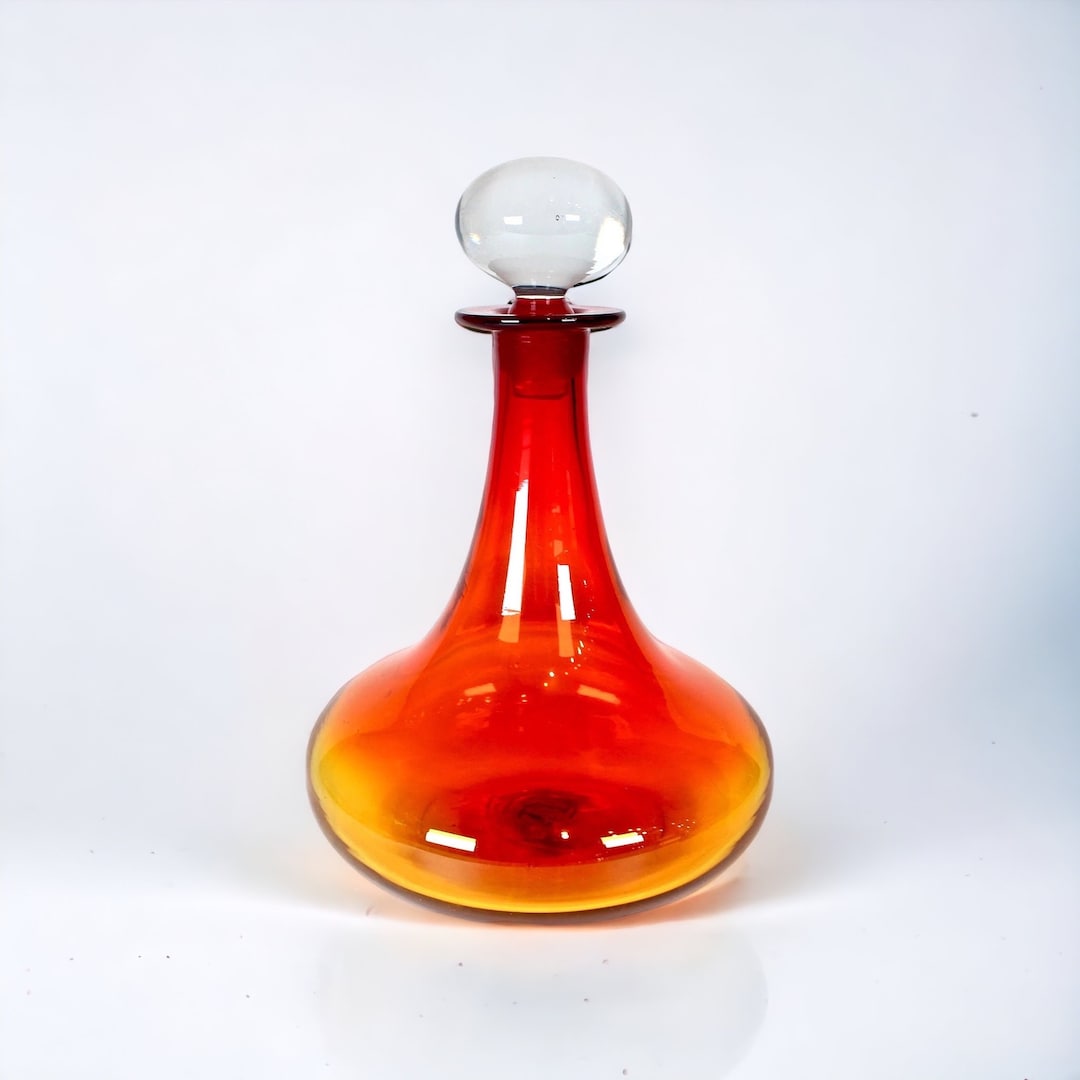 1975 Vintage Blenko Amberina Decanter by John Nickerson, Model 7415 - Etsy