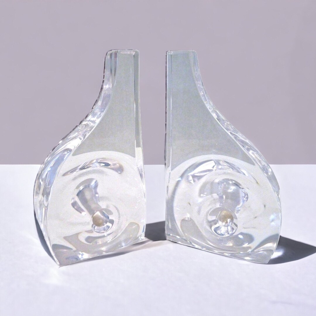 Retro Vintage Sculptural Lucite Bookends - Pair by Astrolite L.A. Circa ...
