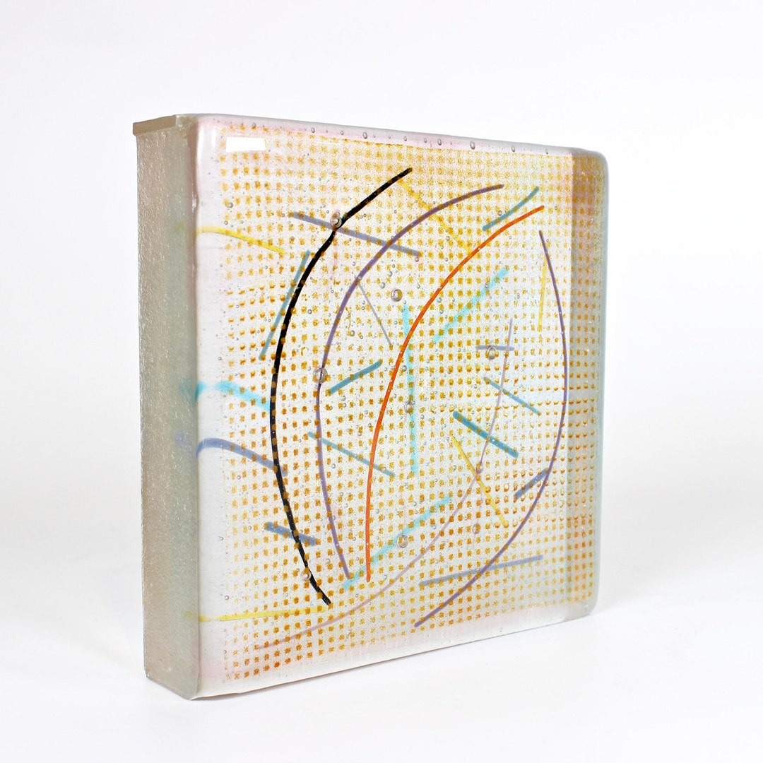 Pop Art Glass Design Block, Vintage - Etsy
