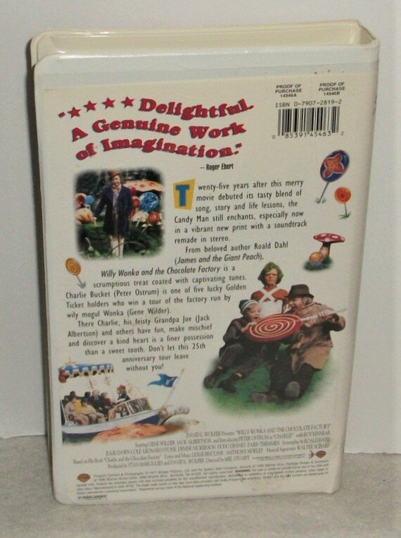 Willy Wonka And The Chocolate Factory Vhs 1984
