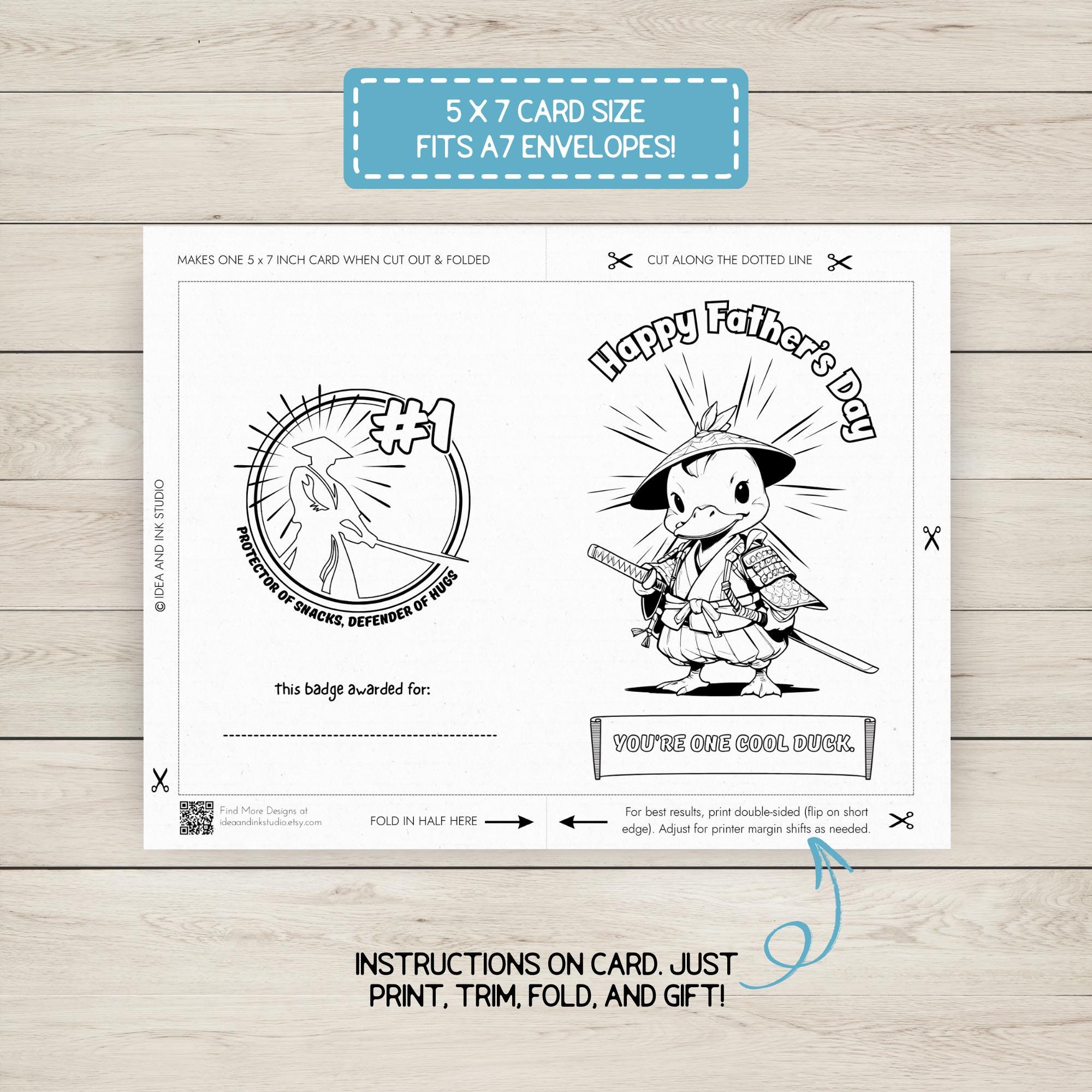 Printable Father’s Day Card From Kids – Color-in & Fill-in Style for ...
