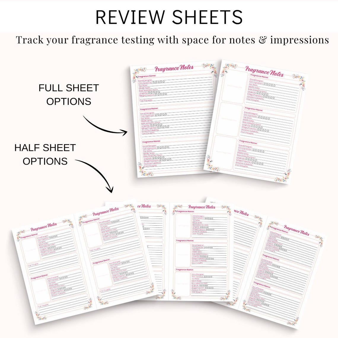Fragrance Match Kit | Printable Gift Planner, Scent Questionnaire ...