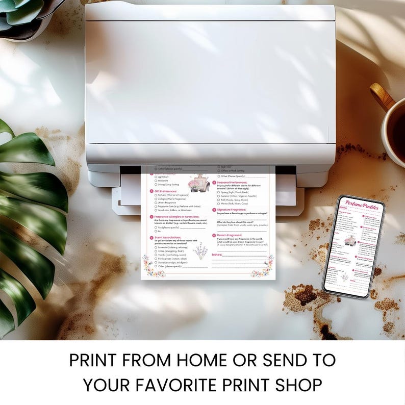 Fragrance Match Kit | Printable Gift Planner, Scent Questionnaire ...