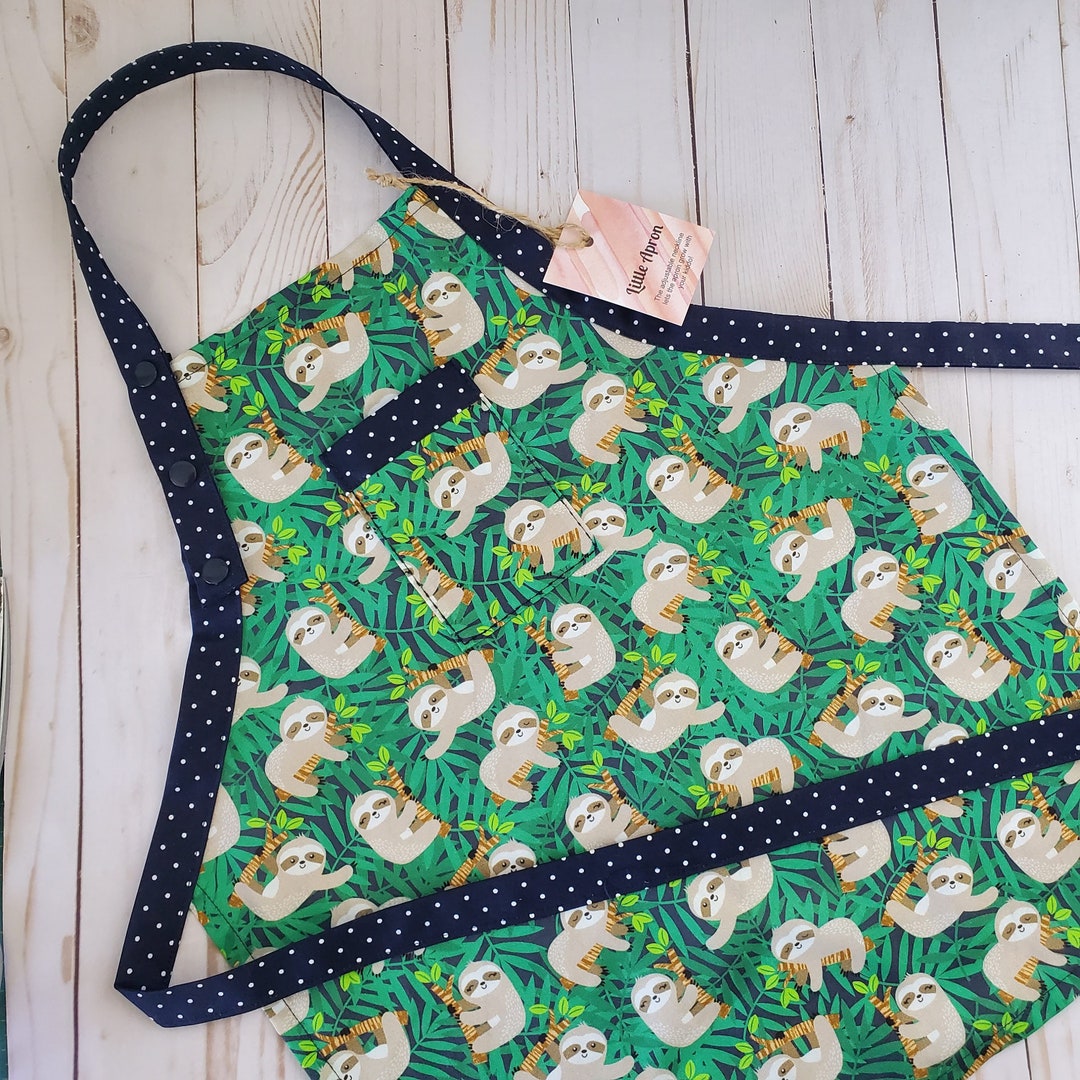 Child Sloth Apron, Cooking, Garden, Art, Crafts, Kid, Handmade, USA ...