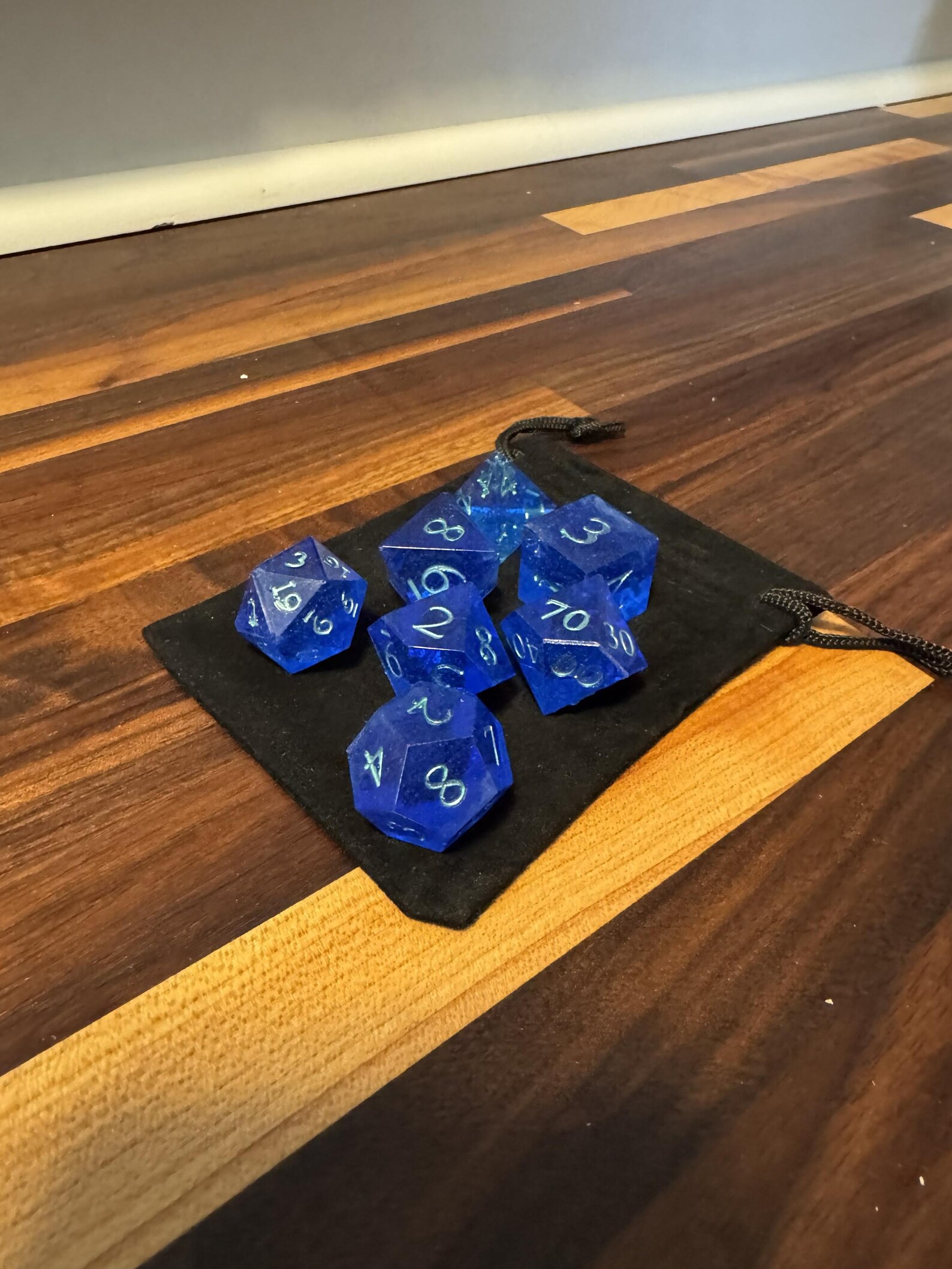 Electric Ocean Resin Dnd Dice Set – Cobalt Blue Galaxy Glitter RPG ...