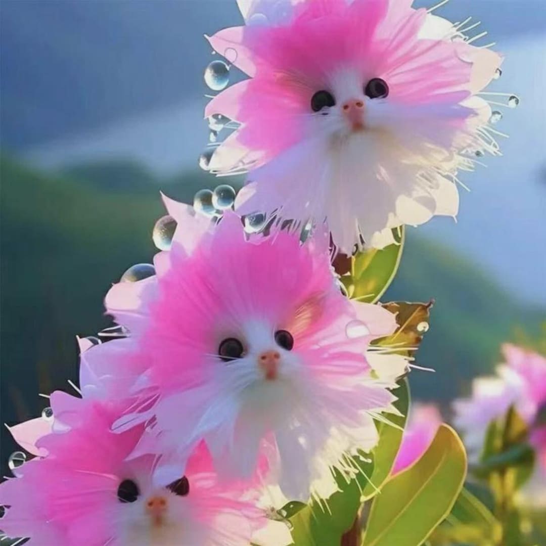 Echte Blumen Mit Katzengesicht