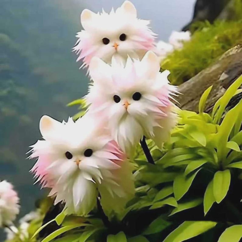 Echte Blumen Mit Katzengesicht