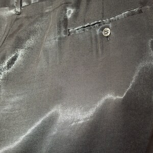 Vintage Men's Shiny Material Loose High Waisted Pleated Front, Folded ...